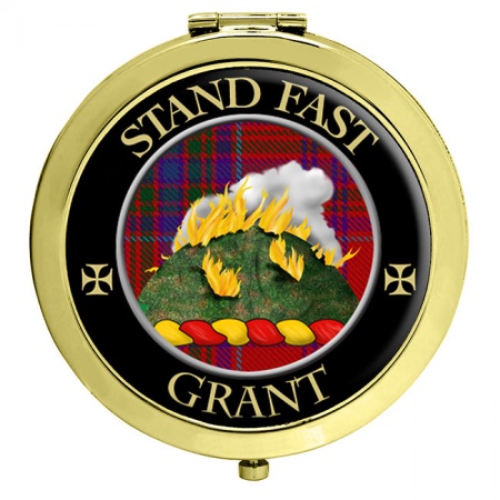 Grant (English Motto) Scottish Clan Crest Compact Mirror - Family Crests