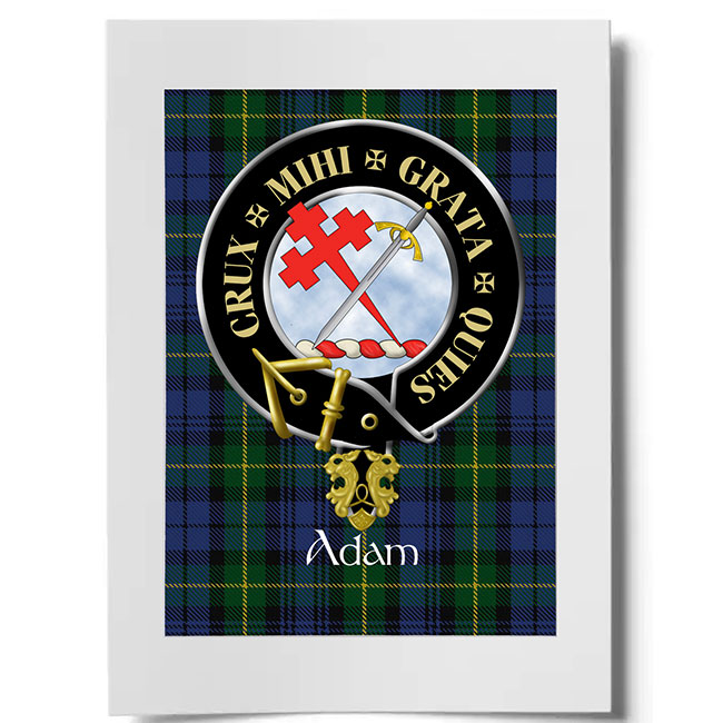 Adam Scottish Clan Crest Ready to Frame Print - Family Crests
