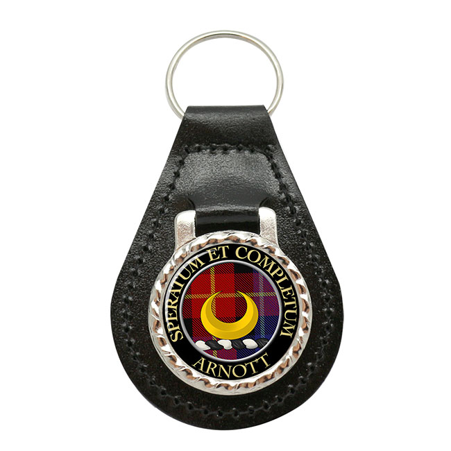 Arnott Scottish Clan Crest Leather Key Fob - Family Crests
