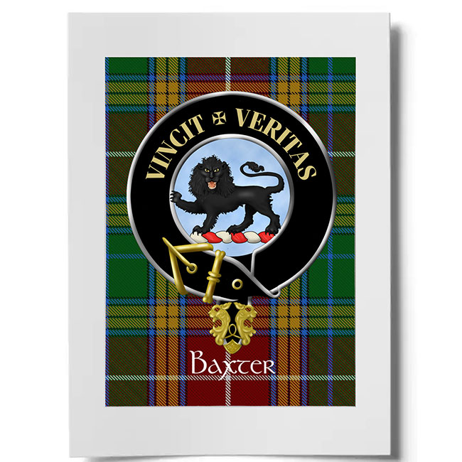 Baxter Scottish Clan Crest Ready to Frame Print - Family Crests