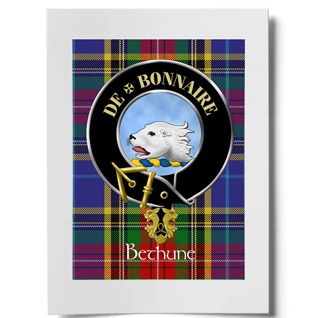 Bethune Scottish Clan Crest Ready to Frame Print - Family Crests