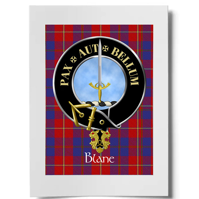 Blane Scottish Clan Crest Ready to Frame Print - Family Crests