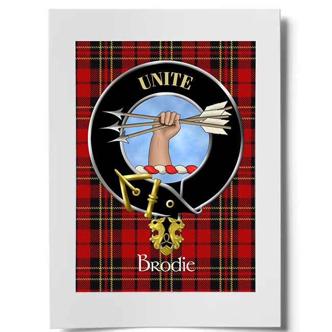 Brodie Scottish Clan Crest Ready to Frame Print - Family Crests