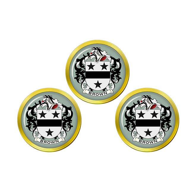 Brown (England) Coat of Arms Golf Ball Markers - Family Crests