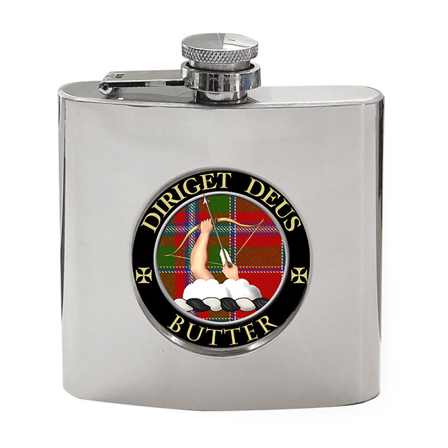 Butter Scottish Clan Crest Hip Flask - Family Crests