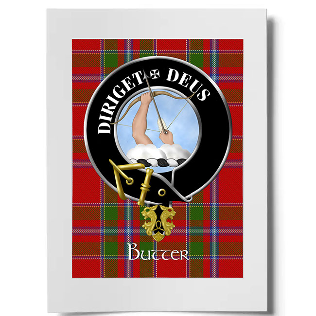 Butter Scottish Clan Crest Ready to Frame Print - Family Crests
