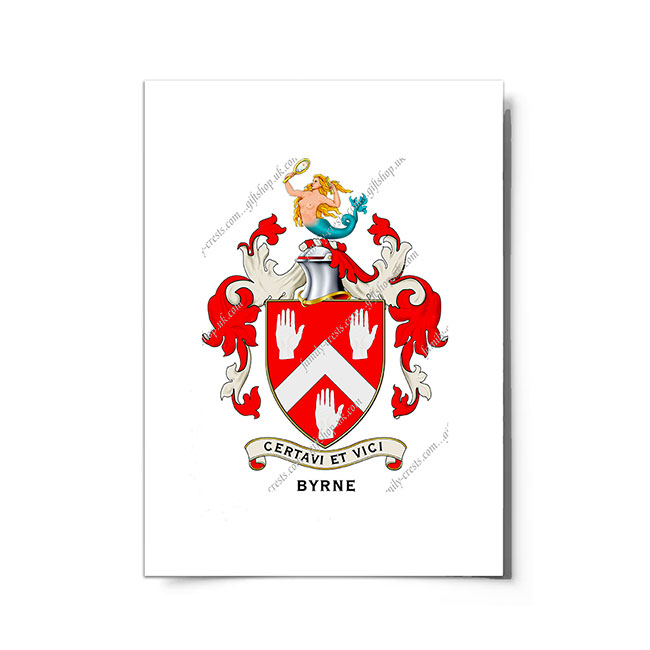 Byrne (Ireland) Coat of Arms Print - Family Crests