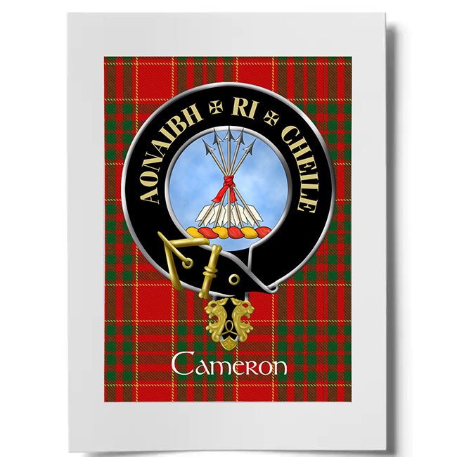 Cameron Modern Scottish Clan Crest Ready to Frame Print - Family Crests