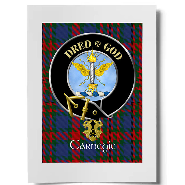Carnegie Scottish Clan Crest Ready to Frame Print - Family Crests