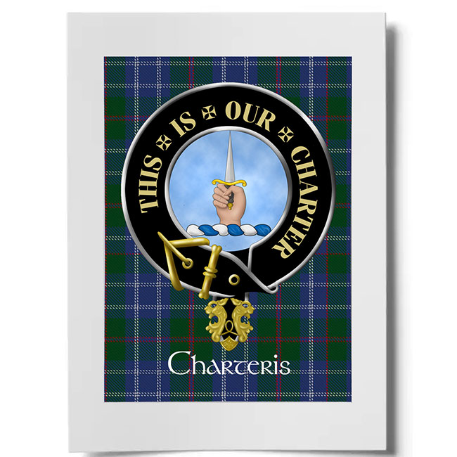 Charteris Scottish Clan Crest Ready to Frame Print - Family Crests