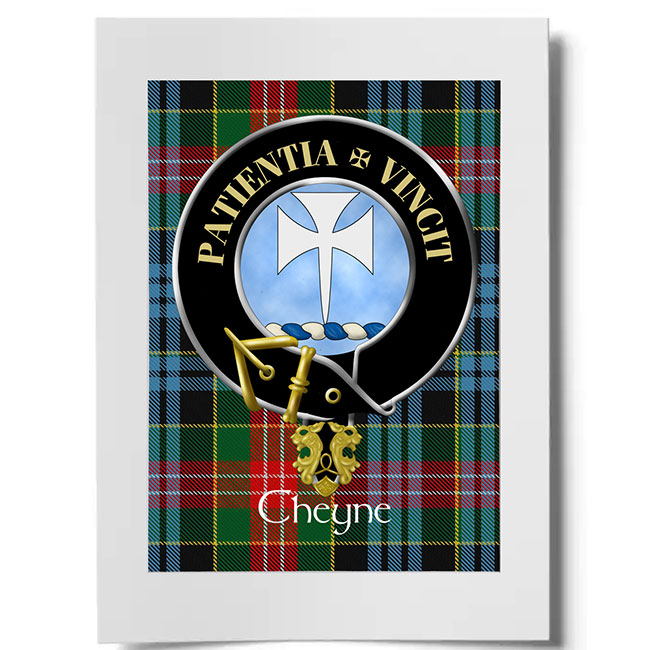 Cheyne Scottish Clan Crest Ready to Frame Print - Family Crests