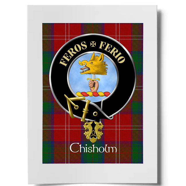 Chisholm Scottish Clan Crest Ready to Frame Print - Family Crests