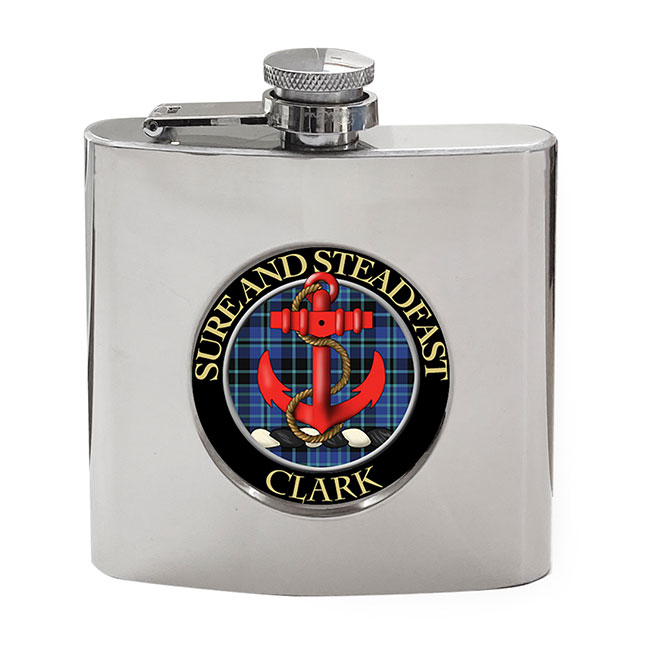 Clark (anchor crest) Scottish Clan Crest Hip Flask - Family Crests