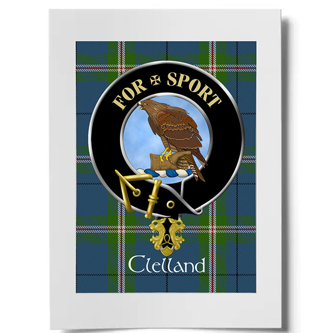 Clelland Scottish Clan Crest Ready to Frame Print - Family Crests