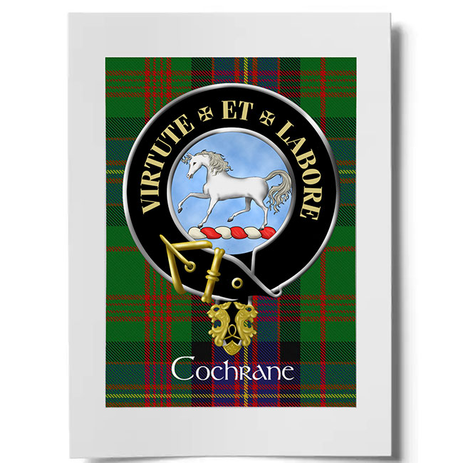 Cochrane Scottish Clan Crest Ready to Frame Print - Family Crests