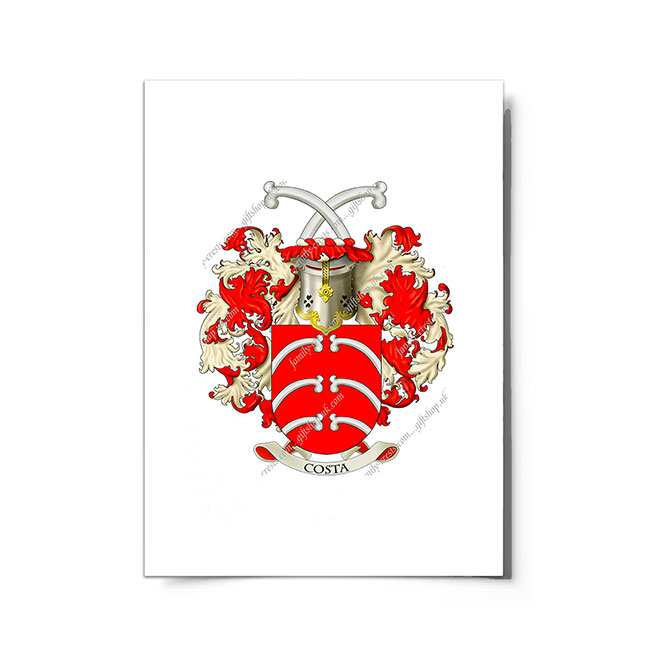 Costa (Portugal) Coat of Arms Print - Family Crests