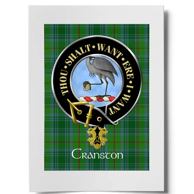 Cranston Scottish Clan Crest Ready to Frame Print - Family Crests
