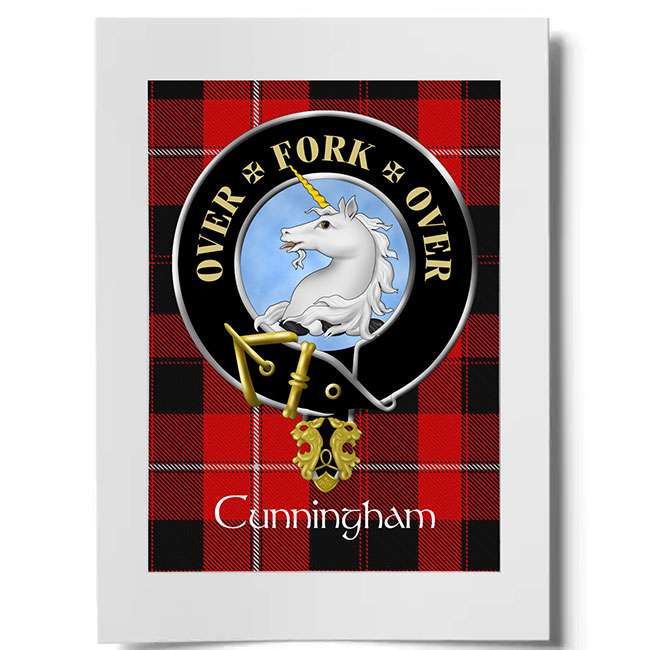 Cunningham Scottish Clan Crest Ready to Frame Print - Family Crests