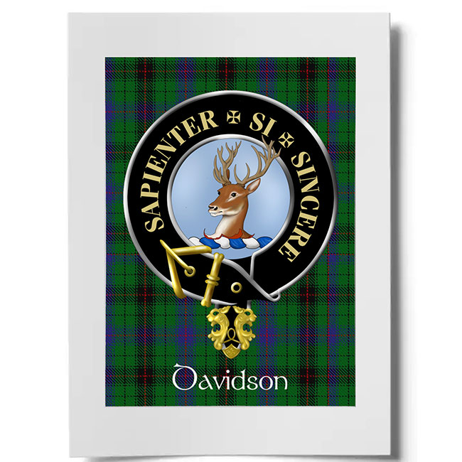 Davidson Scottish Clan Crest Ready to Frame Print - Family Crests
