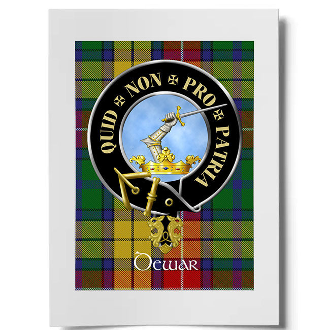 Dewar Scottish Clan Crest Ready to Frame Print - Family Crests