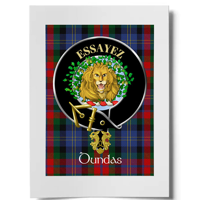 Dundas Scottish Clan Crest Ready to Frame Print - Family Crests