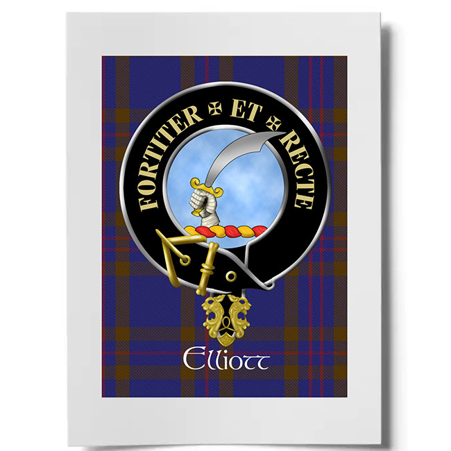 Elliott Scottish Clan Crest Ready to Frame Print - Family Crests