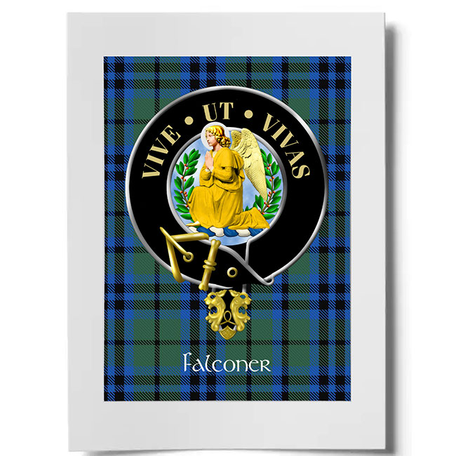 Falconer Scottish Clan Crest Ready to Frame Print - Family Crests