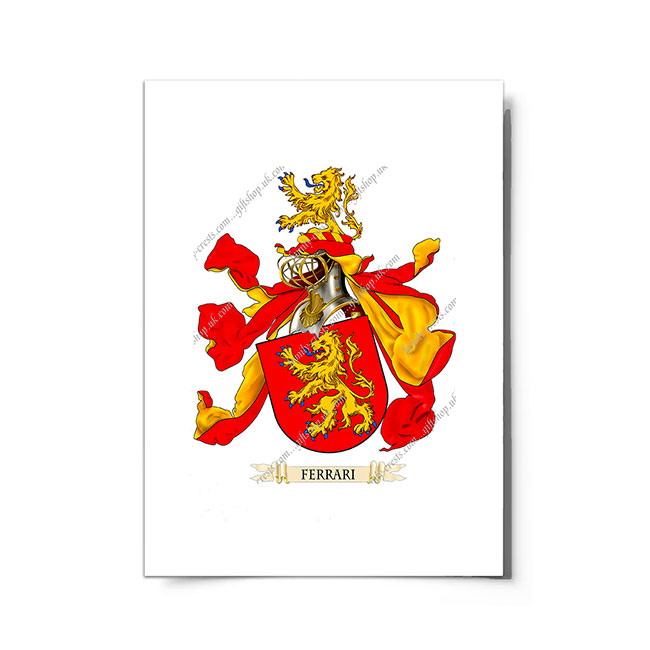 Ferrari (Italy) Coat of Arms Print - Family Crests