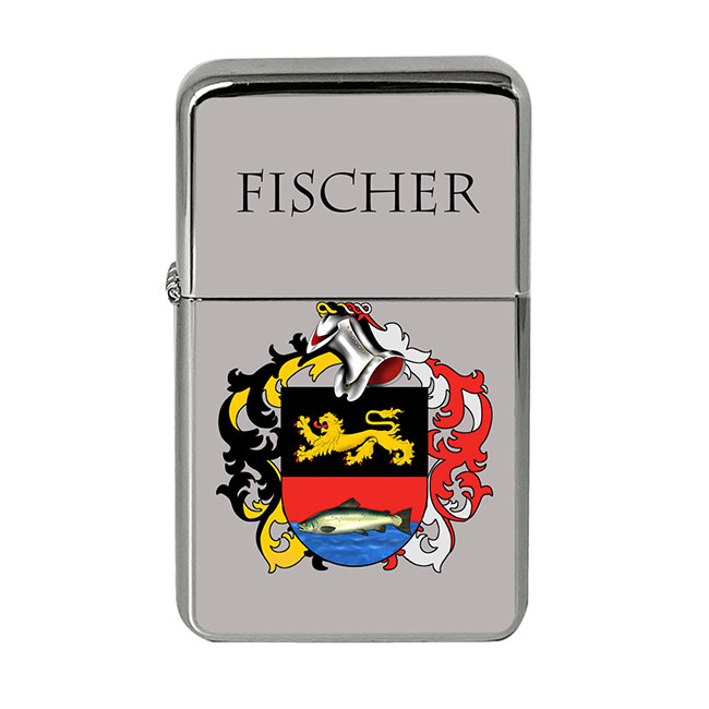 Fischer (Germany) Coat of Arms Flip Top Lighter - Family Crests