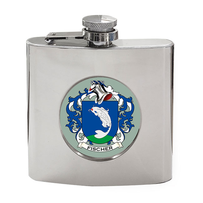 Fischer (Swiss) Coat of Arms Hip Flask - Family Crests