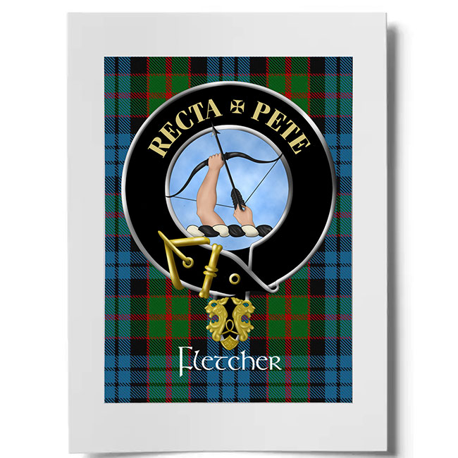 Fletcher of Dunans Scottish Clan Crest Ready to Frame Print - Family Crests