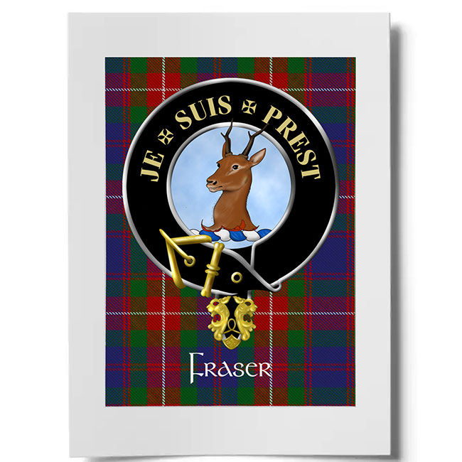 Fraser of Lovat Scottish Clan Crest Ready to Frame Print - Family Crests