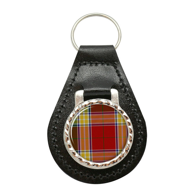 Gibbs Scottish Tartan Leather Key Fob - Family Crests