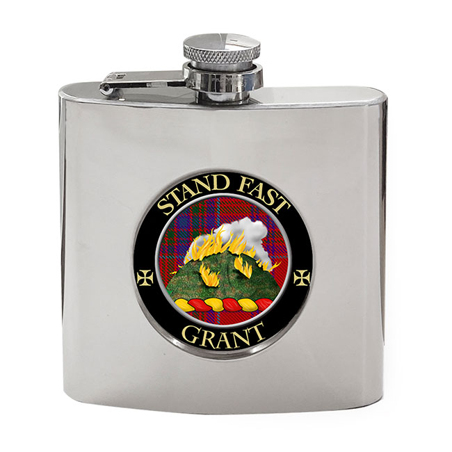 Grant (English Motto) Scottish Clan Crest Hip Flask - Family Crests