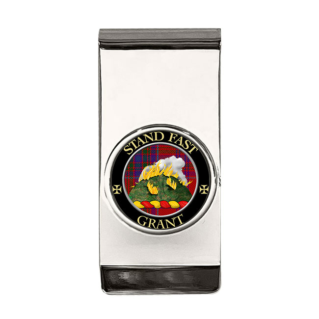 Grant (English Motto) Scottish Clan Crest Money Clip - Family Crests