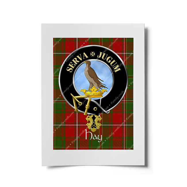 Hay Scottish Clan Crest Ready to Frame Print - Family Crests