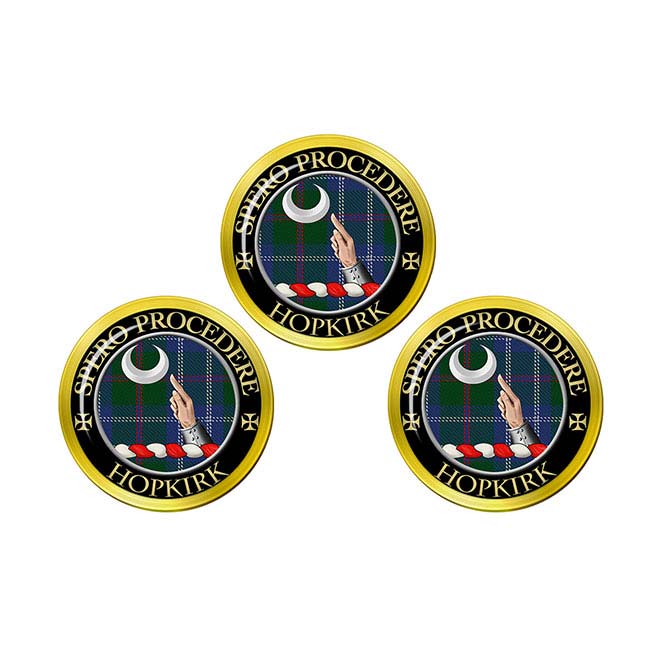 Hopkirk Scottish Clan Crest Golf Ball Markers - Family Crests