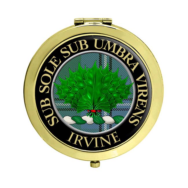 Irvine Scottish Clan Crest Compact Mirror - Family Crests