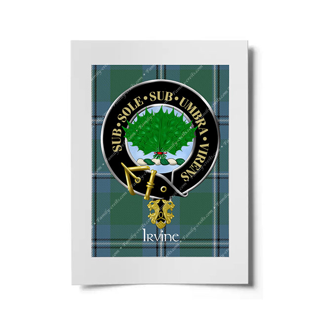Irvine Scottish Clan Crest Ready to Frame Print - Family Crests