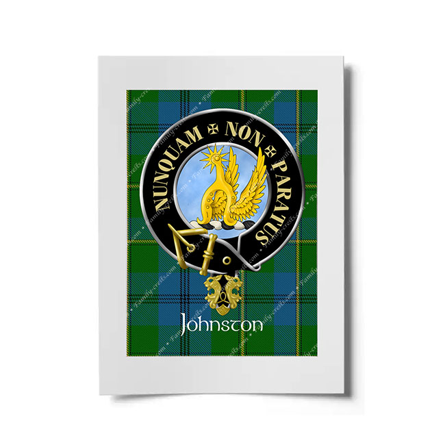 Johnston Scottish Clan Crest Ready to Frame Print - Family Crests