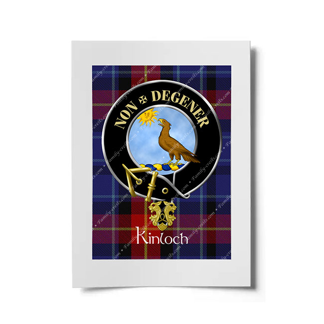 Kinloch Scottish Clan Crest Ready to Frame Print - Family Crests