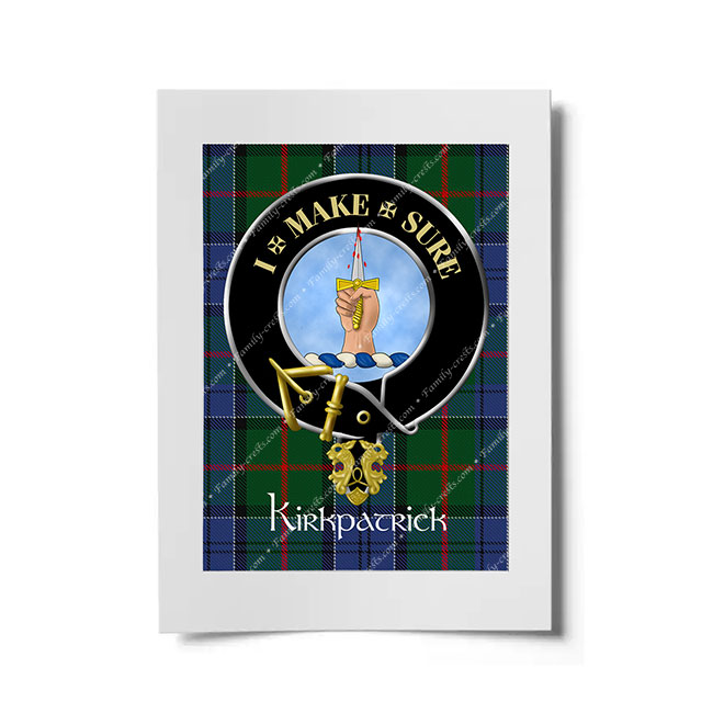 Kirkpatrick Scottish Clan Crest Ready to Frame Print - Family Crests