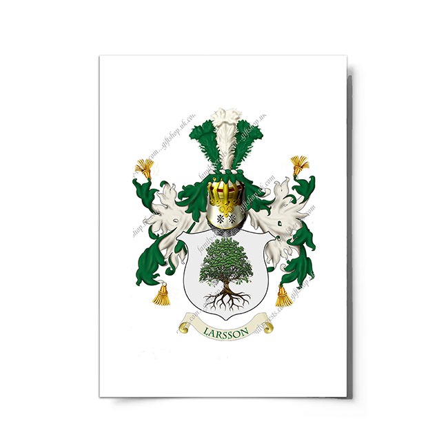 Larsson (Sweden) Coat of Arms Print - Family Crests