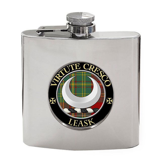Leask Scottish Clan Crest Hip Flask - Family Crests