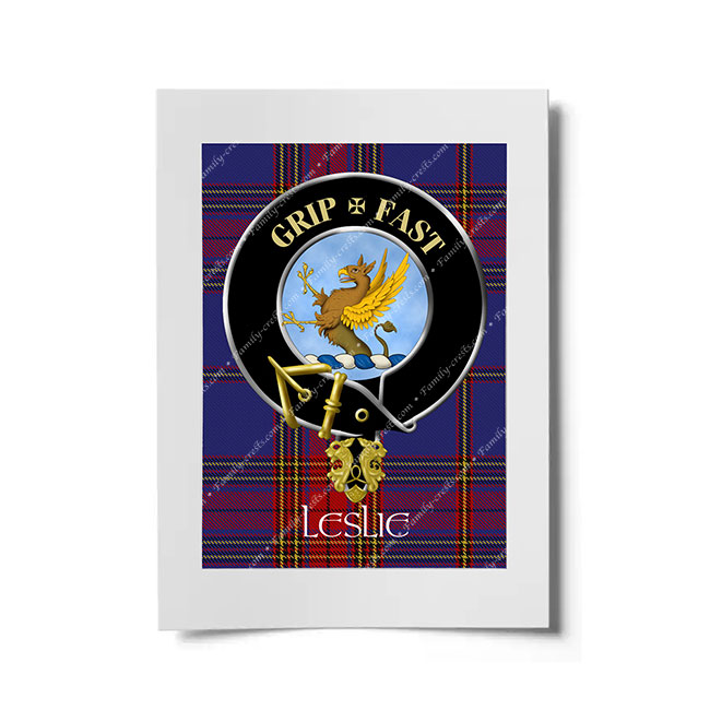 Leslie Scottish Clan Crest Ready to Frame Print - Family Crests
