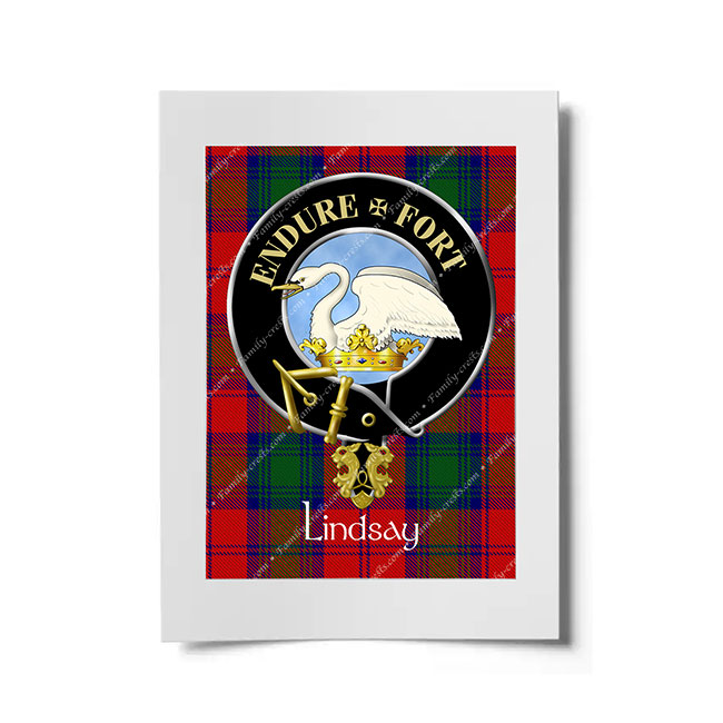 Lindsay Scottish Clan Crest Ready to Frame Print - Family Crests