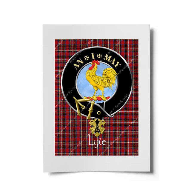 Lyle Scottish Clan Crest Ready to Frame Print - Family Crests