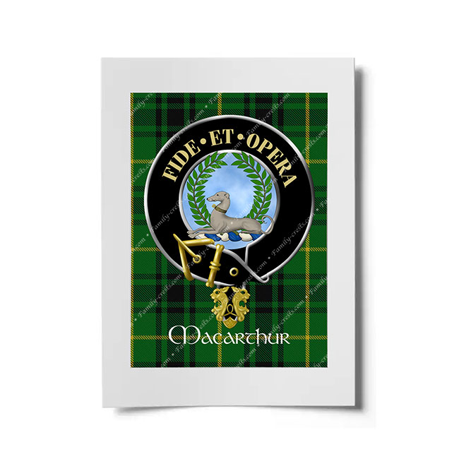 MacArthur (Modern) Scottish Clan Crest Ready to Frame Print - Family Crests