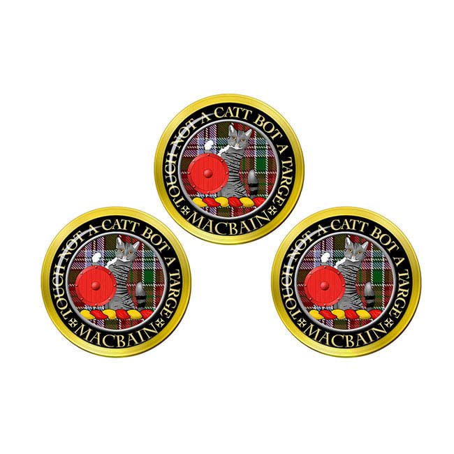 MacBain Scottish Clan Crest Golf Ball Markers - Family Crests