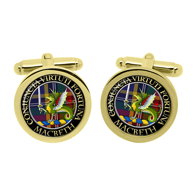 Macbeth (wyvern crest) Scottish Clan Crest Cufflinks - Family Crests